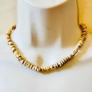 Jewelry | Vtg Hawaiian Tiger Puka Shell Necklace Surfer 7s 16 Beads 26g ...